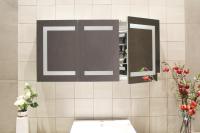 China Space Saving Aluminum Mirror Cabinet High Definition Compact Light Up Bathroom Mirror Cabinet for sale