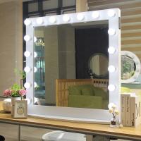 China Metal Frame Makeup Mirror With Lights Music Speaker Single Sided Square Light Up Mirror for sale