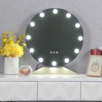 China Touch Sensor Makeup Mirror With Lights Round Cosmetic Mirror With Color Temperature Adjustment for sale