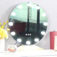 China Touch Sensor Makeup Mirror With Lights Round Cosmetic Mirror With Color Temperature Adjustment for sale