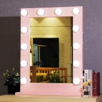China Dimmable LED Lighted Makeup Mirror With Music Player And Adjustable Lights for sale