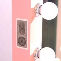 China Dimmable LED Lighted Makeup Mirror With Music Player And Adjustable Lights for sale