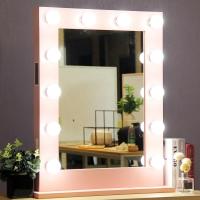 China Dimmable LED Lighted Makeup Mirror With Music Player And Adjustable Lights for sale