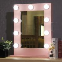 China Framed Makeup Mirror With Lights Smart Dimming Pink Led Makeup Mirror for sale