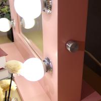 China Framed Makeup Mirror With Lights Smart Dimming Pink Led Makeup Mirror for sale