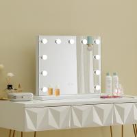 China Small LED Bulbs Makeup Mirror With Lights Luxury Tabletop Led Bathroom Vanity Mirror for sale