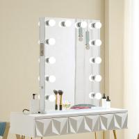 China Small LED Bulbs Makeup Mirror With Lights Luxury Tabletop Led Bathroom Vanity Mirror for sale