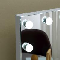 China Small LED Bulbs Makeup Mirror With Lights Luxury Tabletop Led Bathroom Vanity Mirror for sale