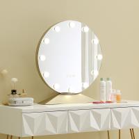 China Silver Finishing Makeup Mirror With LED Light Luxury Gold Customizable for sale
