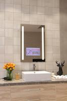 China Bluetooth Speaker Lighted Mirror Waterproof TV Mirror With Built In TV for sale