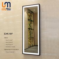 China Hotel Decoration Full Length Vanity Mirror With Black Frame Around Light for sale