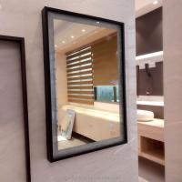 China Hotel Decoration Full Length Vanity Mirror With Black Frame Around Light for sale