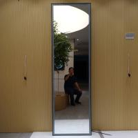 China Wooden Frame Led Full Length Mirror Color Temperature Adjustable Led Full Body Mirror for sale