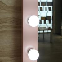 China Single Sided Full Length Hollywood Mirror Pink Metal Framed Full Body Vanity Mirror for sale