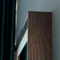 China Wooden Frame Full Length Illuminated Mirror Custom Adjustable Lighting for sale