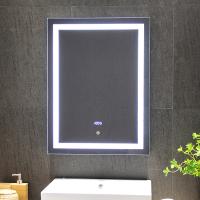China Smart Touch Sensor Anti-fog Led Mirror For Hotel Bathroom With Silver Lenses Material for sale
