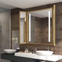 China Magnifying LED Clock Display Mirror Light for Custom Design Finishing in Hotel Bathroom for sale