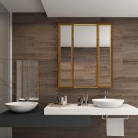 China Magnifying LED Clock Display Mirror Light for Custom Design Finishing in Hotel Bathroom for sale
