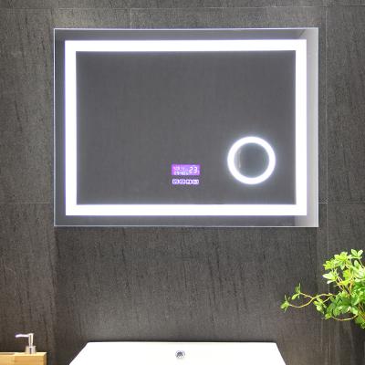 China Silver Lighted LED Strip Luxury Hotel Bathroom Mirror Customized Custom Bathroom Vanity Mirrors for sale