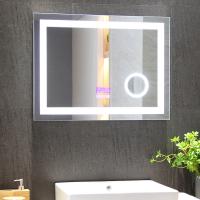 China Silver Lighted LED Strip Luxury Hotel Bathroom Mirror Customized Custom Bathroom Vanity Mirrors for sale