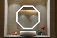 China Backlit Makeup Illuminated Hotel Wall Customized Size Led Bathroom Mirror with Light for sale