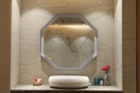 China Backlit Makeup Illuminated Hotel Wall Customized Size Led Bathroom Mirror with Light for sale
