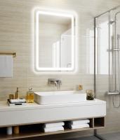 China 2023 Design Hotel Bathroom Anti-Fog Touch Screen Smart LED Wall Mirror with Bluetooth for sale