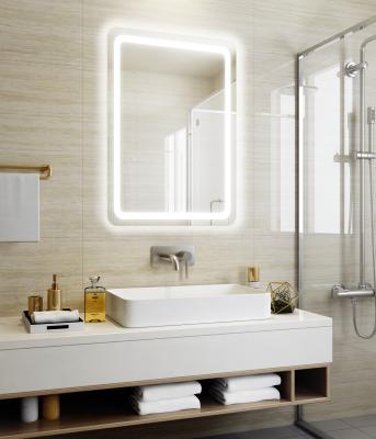 China 2023 Design Hotel Bathroom Anti-Fog Touch Screen Smart LED Wall Mirror with Bluetooth for sale