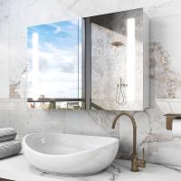 China Hotel Illuminated Bathroom Mirror Cabinet with Copper Free Mirror and LED Light for sale