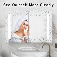 China Hotel Illuminated Bathroom Mirror Cabinet with Copper Free Mirror and LED Light for sale