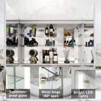 China Hotel Illuminated Bathroom Mirror Cabinet with Copper Free Mirror and LED Light for sale