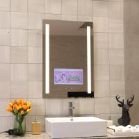 China Frameless Illuminated Bathroom Wall Mirror With Touch Screen LCD TV And Defogger for sale