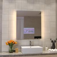China Frameless Illuminated Bathroom Wall Mirror With Touch Screen LCD TV And Defogger for sale