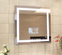China Frameless Illuminated Bathroom Wall Mirror With Touch Screen LCD TV And Defogger for sale
