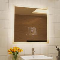 China Frameless Illuminated Bathroom Wall Mirror With Touch Screen LCD TV And Defogger for sale