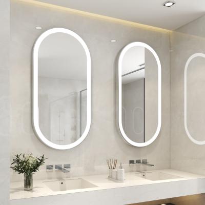 China Gold Aluminium Led Smart Vanity Mirror Explosion Proof Lighted Bathroom Vanity Mirror for sale