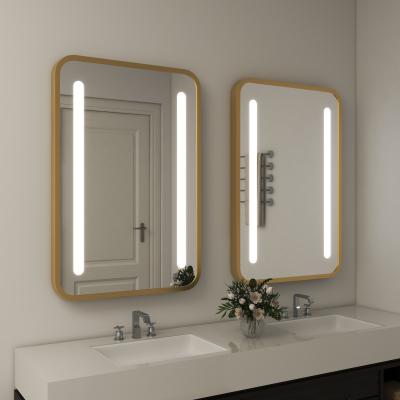 China Metal Frame round led bathroom mirror Smart Touch Switch Round Illuminated Mirror for sale