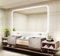 China Touch Sensor Frameless Lighted Bathroom Mirror High Reflection Wall Hanging for sale