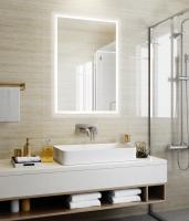 China Touch Sensor Frameless Lighted Bathroom Mirror High Reflection Wall Hanging for sale
