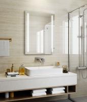 China LED Lighted Rectangular Bathroom Vanity Mirrors With Decorative Frameless Design for sale