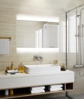 China Polished Edge Led Backlit Bathroom Mirror Hotel Home Decoration With Demister for sale