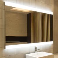 China Polished Edge Led Backlit Bathroom Mirror Hotel Home Decoration With Demister for sale