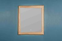 China Dimmable Lights Custom Led Bathroom Mirror Wooden Frame Fog Free Design for sale