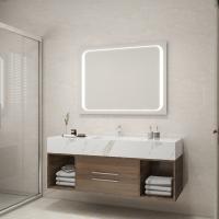 China Compact Wall Mounted Lighted Makeup Mirror Customized High Visibility for sale