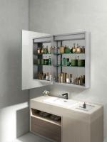 China Anti Rust Clear Led Bathroom Cabinet With Mirror Customizable Adjustable Lighting for sale