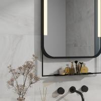 China Stylish Long Lasting Lighted Bathroom Vanity Mirror Space Saving Wall Mounted for sale