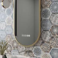 China Touch Control Bathroom Mirror With Lights Space Saving Round Backlit Bathroom Mirror for sale