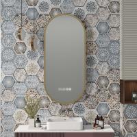 China Touch Control Bathroom Mirror With Lights Space Saving Round Backlit Bathroom Mirror for sale