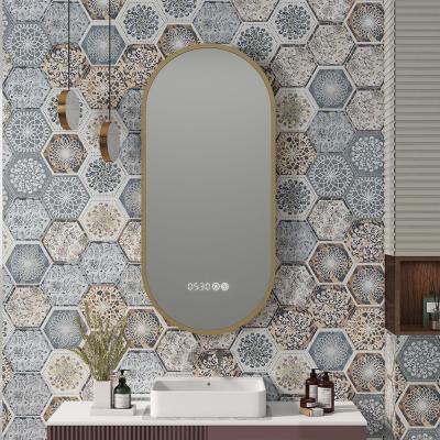 China Touch Control Bathroom Mirror With Lights Space Saving Round Backlit Bathroom Mirror for sale