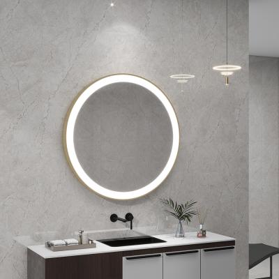 China Rectangular Single Sided Lighted Bathroom Vanity Mirror Dimmable LED Strip Light for sale